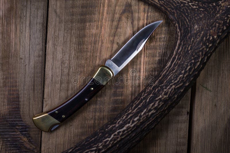 Knife with Brass Inserts. Knife with a Copper Handle Stock Photo ...