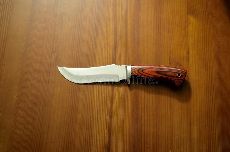 Knife on the Brown Wooden Table Stock Photo - Image of meat, brown ...