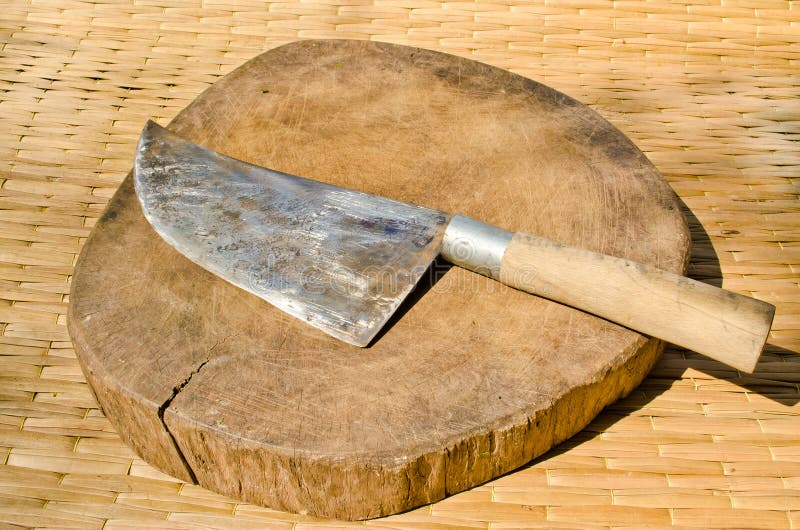 Knife and Chopping block. stock image. Image of culture - 22992217