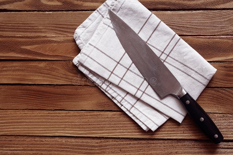 Knife on a cloth stock image. Image of shiny, cooking - 346433599