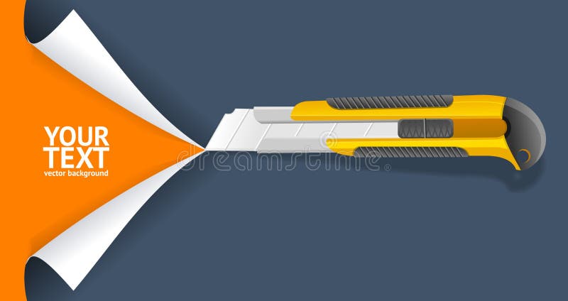 Knife Cut Paper. Vector stock vector. Illustration of card - 76455868