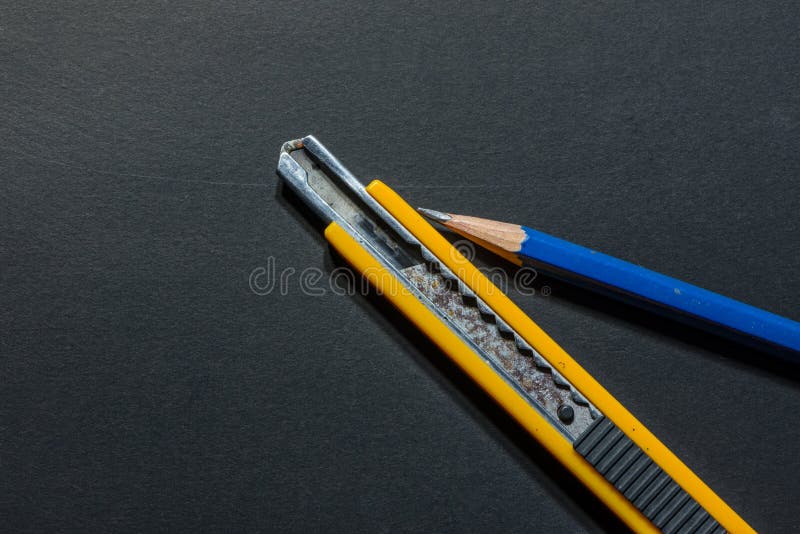 Knife Cutter Pencil Sharpener - Stock Image Stock Photo - Image of ...