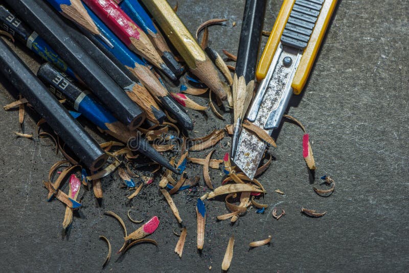 Knife Cutter Pencil Sharpener - Stock Image Stock Image - Image of ...