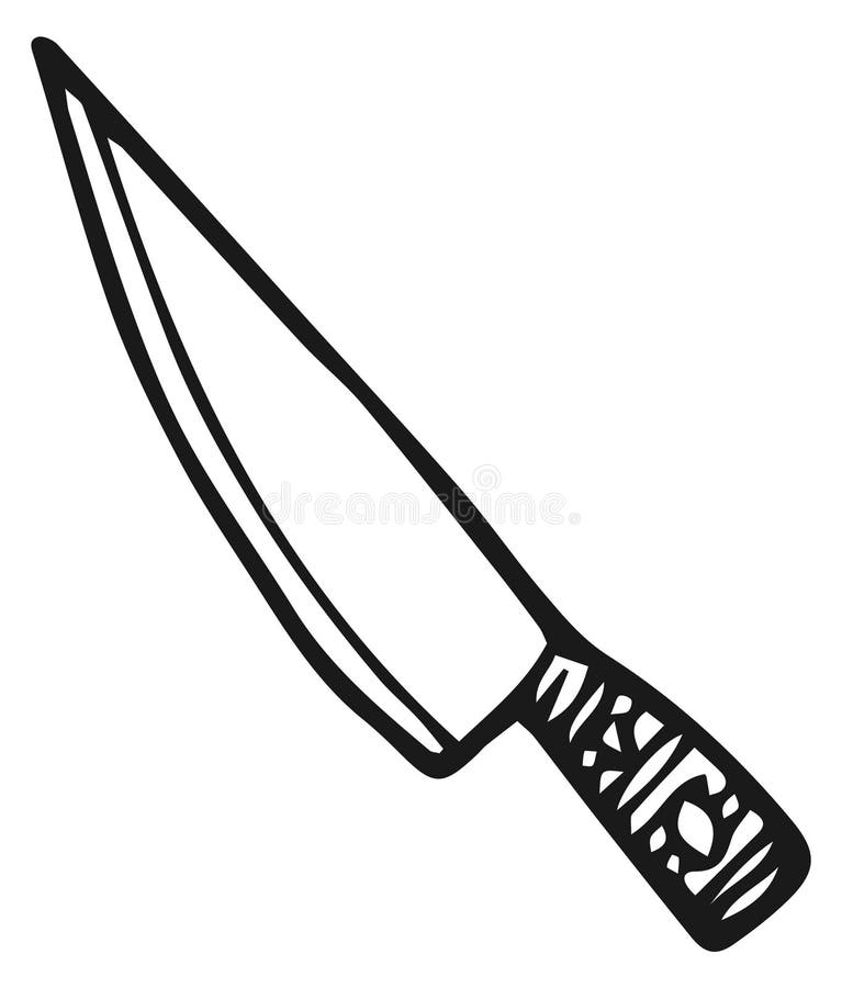 Knife Doodle. Sharp Kitchen Blade Hand Drawn Icon Stock Illustration ...