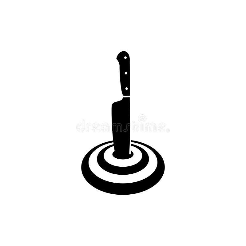 Knife Drop on Target Board Logo Stock Vector - Illustration of target ...