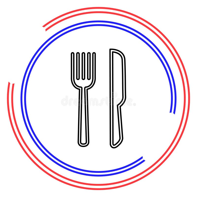 Knife and fork vector icon stock illustration. Illustration of food ...