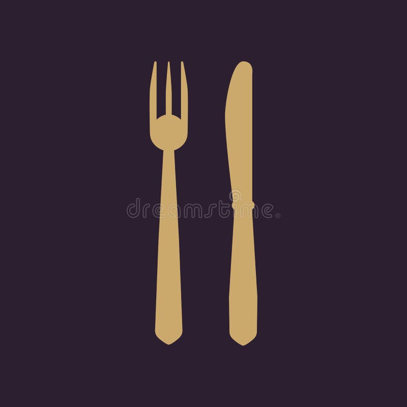 The knife and fork icon stock vector. Illustration of cooking - 78919030