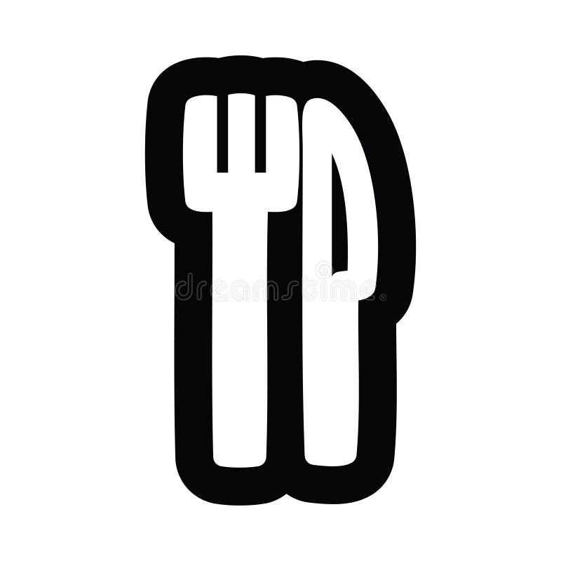 Knife and fork icon symbol stock vector. Illustration of icon - 146107824