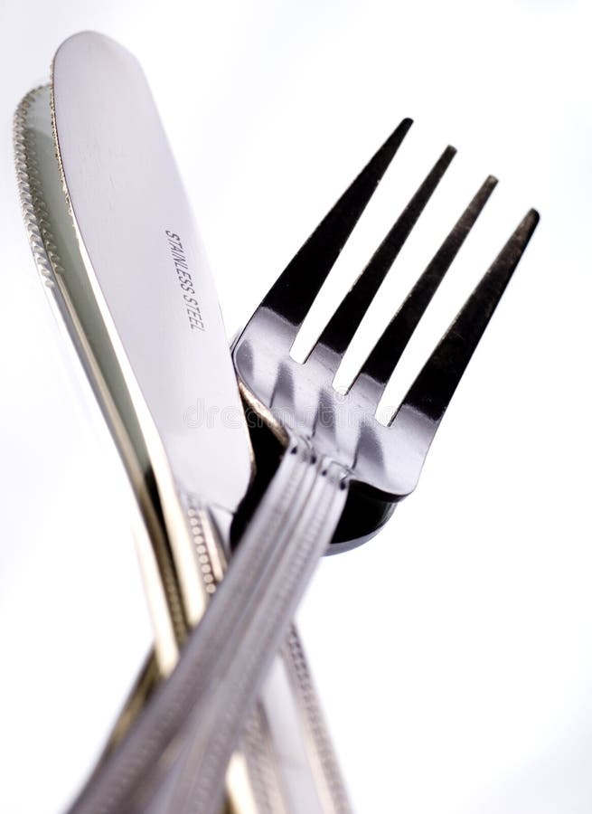 Knife And Fork On White Picture. Image: 2787065