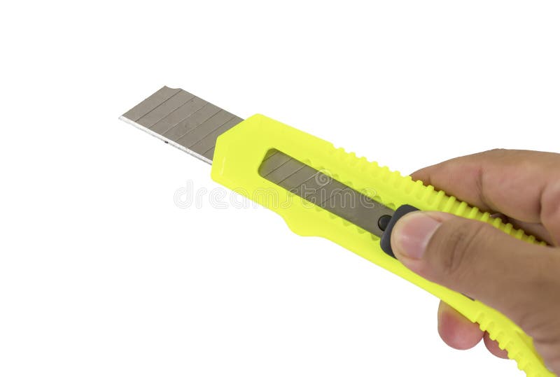 Knife stock image. Image of razor, slice, hand, yellow - 64651615