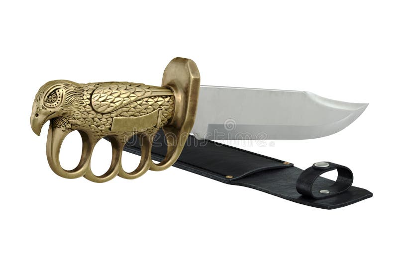 Knife hunting weapon stock image. Image of isolated, gold - 82136023