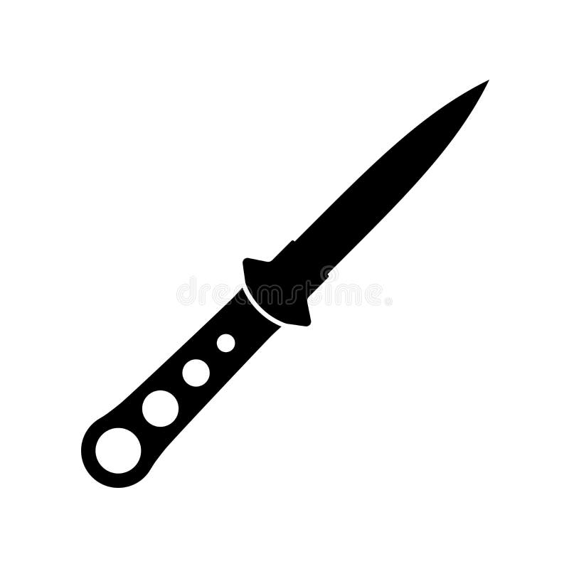 Knife Icon. Black Isolated Knife Icon Stock Illustration - Illustration ...