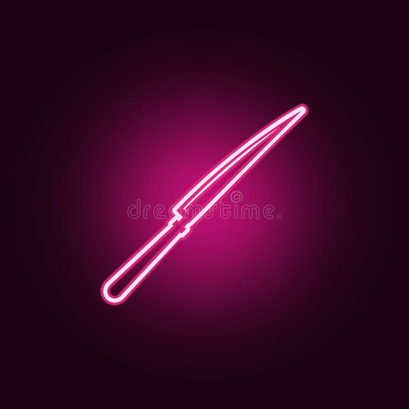 Knife Icon. Elements of Kitchen Tools in Neon Style Icons Stock ...