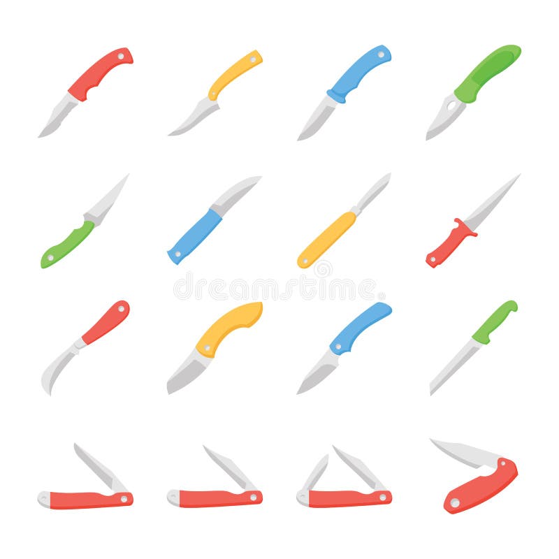 Knife icons collection. stock vector. Illustration of cleaver - 106366730