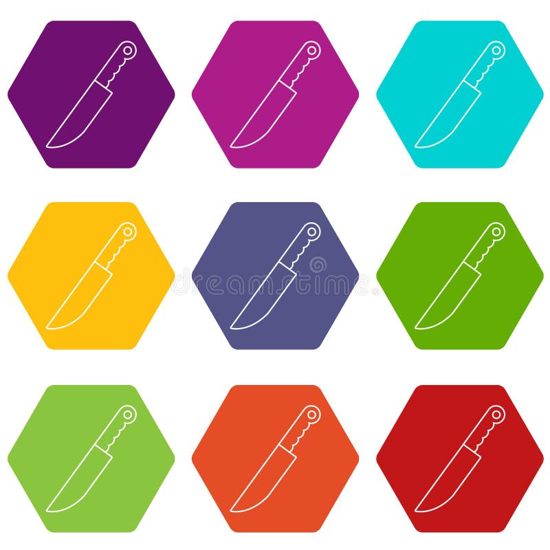 Knife icons set 9 vector stock vector. Illustration of knive - 117408635