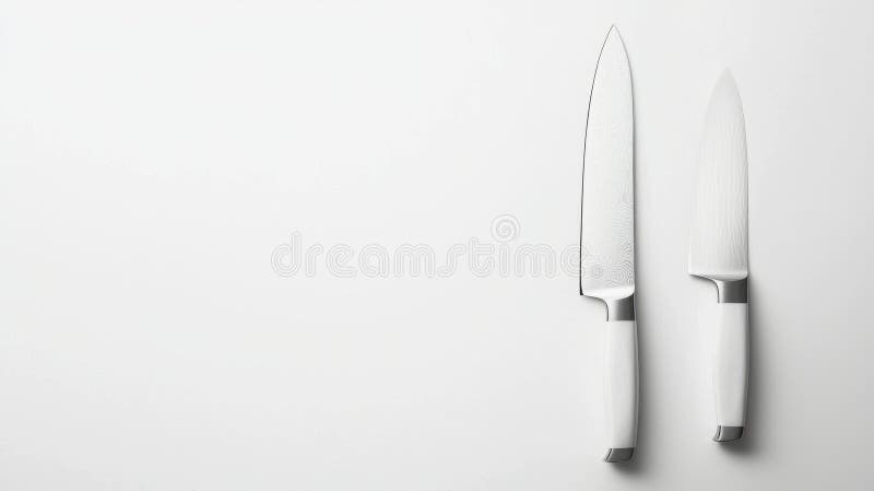 Knife and Knife Rest Placed on a Clean White Surface for Culinary Use ...