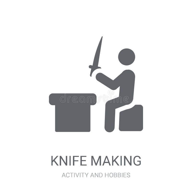 Knife Making Icon. Trendy Knife Making Logo Concept on White Background ...