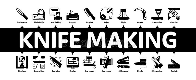 Knife Making Utensil Minimal Infographic Banner Vector Stock Vector ... Knife Making Utensil Minimal Infographic Banner Vector Stock Vector ...