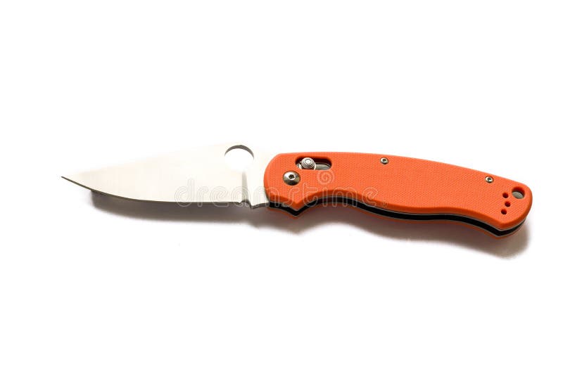Knife with an Orange Handle. Knife for Survival Stock Image - Image of ...