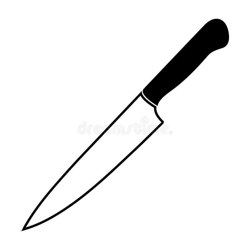 Knife Outline Vector Illustration Isolated on White Stock Vector ...