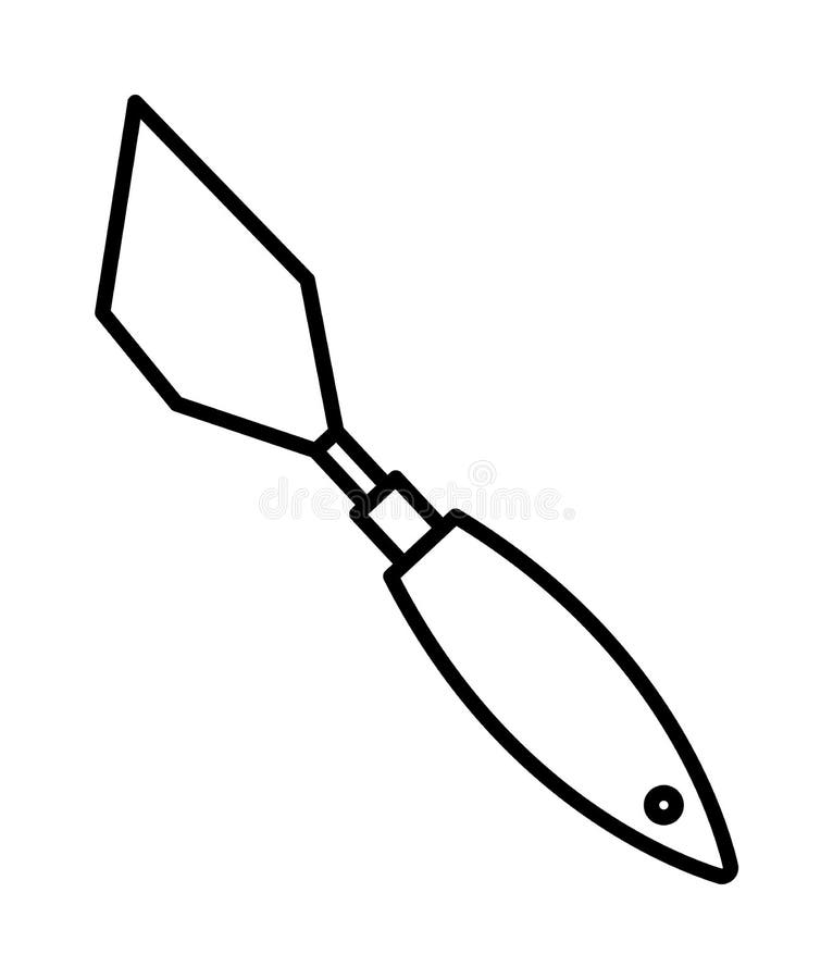 Knife, Painter, Putty Vector Icon on Transparent Background. Outline ...