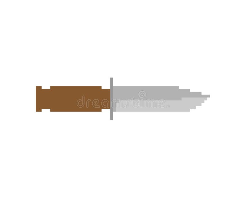 Knife Pixel Art. Blade 8 Bit. Pixelate 16bit Stock Vector ...