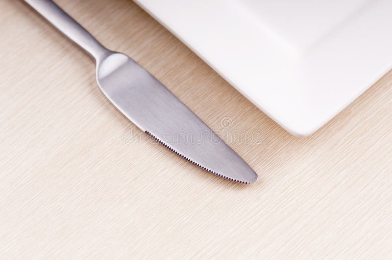 Knife and Plate stock image. Image of reflection, flatware - 26307593