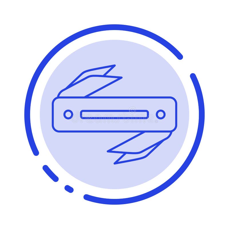 Knife, Razor, Sharp, Blade Blue Dotted Line Line Icon Stock Vector ...
