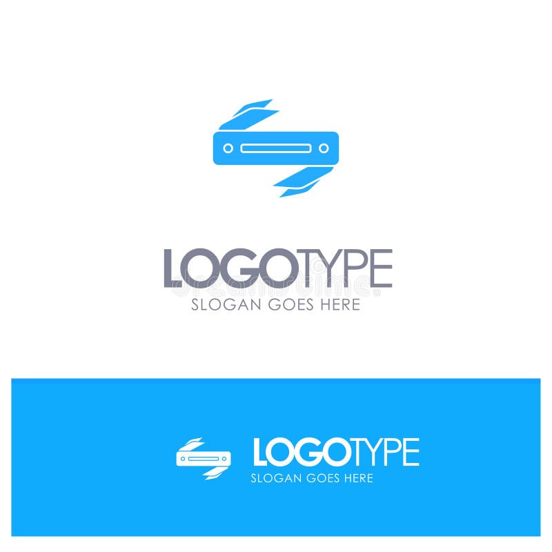 Knife, Razor, Sharp, Blade Blue Solid Logo with Place for Tagline Stock ...