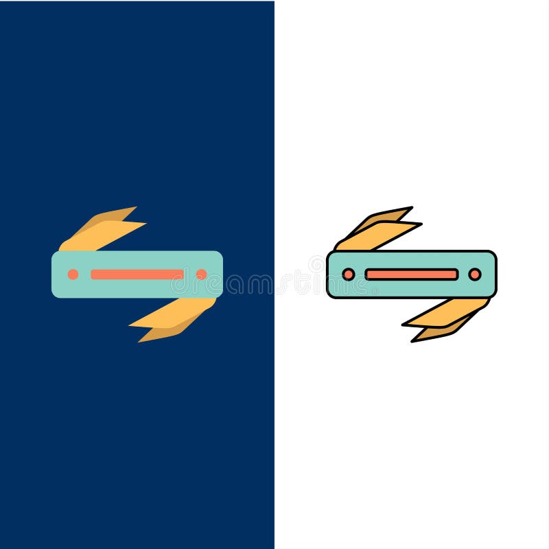 Knife, Razor, Sharp, Blade Icons. Flat and Line Filled Icon Set Vector ...