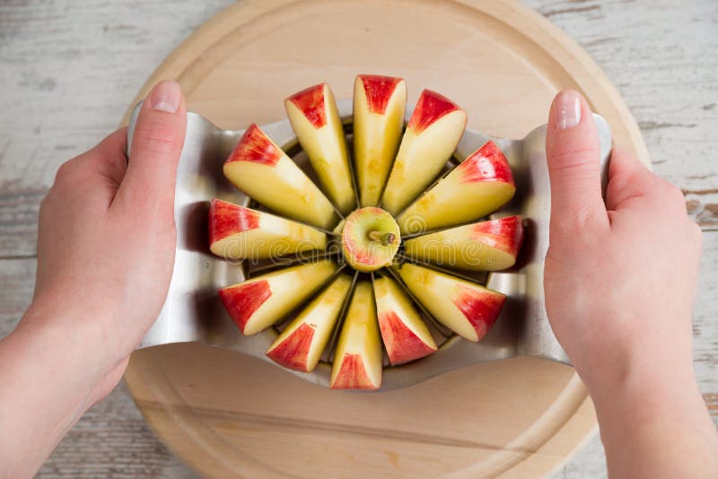A knife in a red apple stock image. Image of metal, apple - 39675543