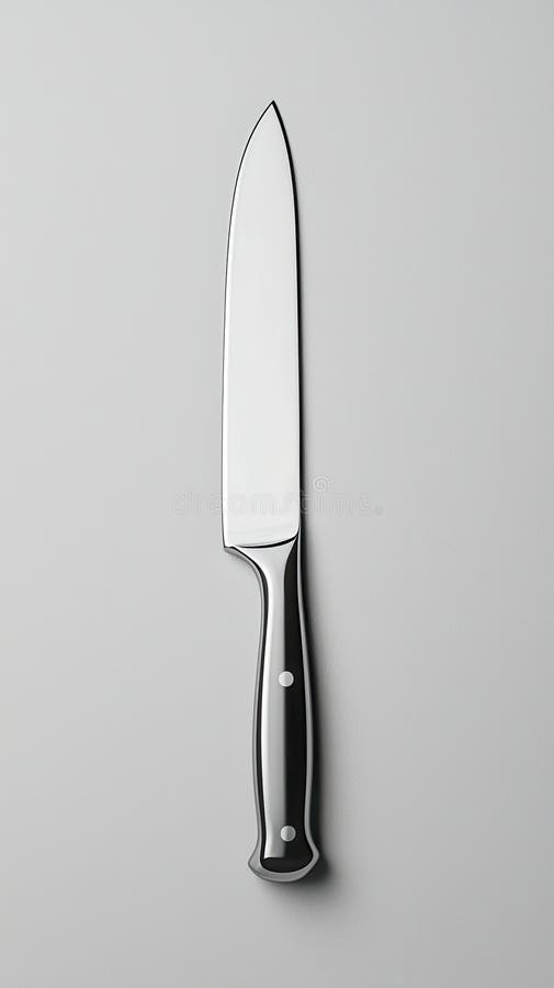 Knife Resting on a Simple Gray Surface in a Minimalistic Setting for ...