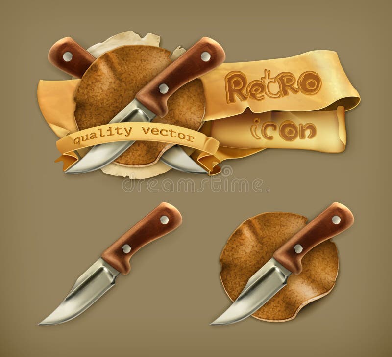 Knife, retro icon stock vector. Illustration of danger - 34199965