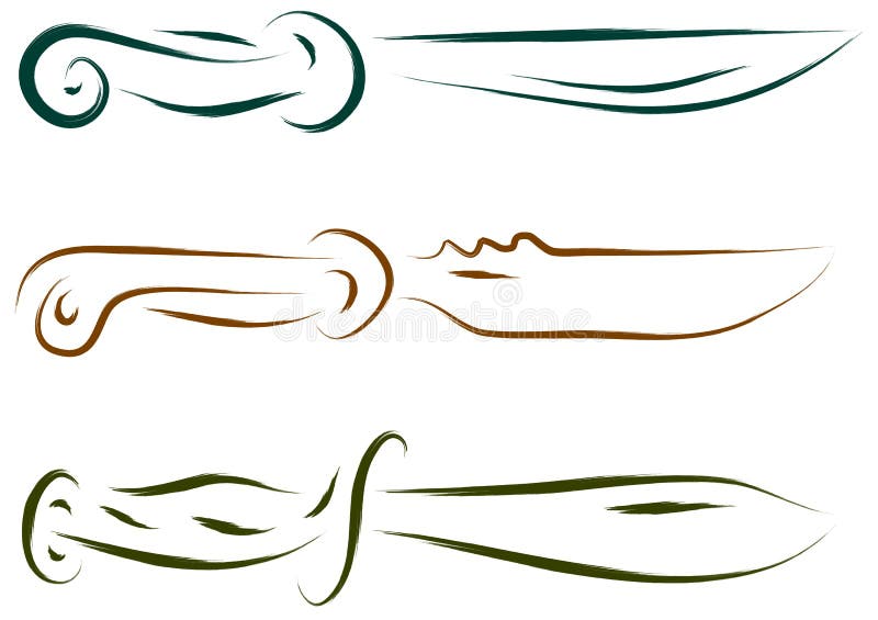 Knife set stock illustration. Illustration of drawing - 38555011