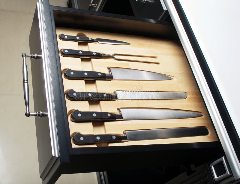 Knife Set in Modern Kitchen Stock Image - Image of appliance, tool: 5643209