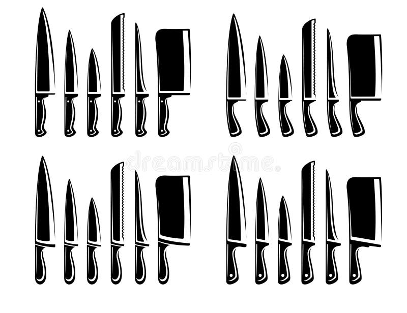Knife silhouettes set. stock vector. Illustration of knife - 35167128