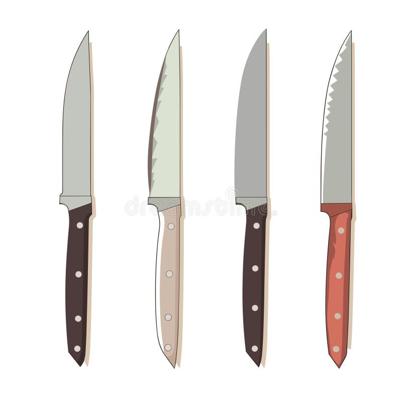 Knife Set: Vector Illustration of Kitchen Knives Stock Vector ...