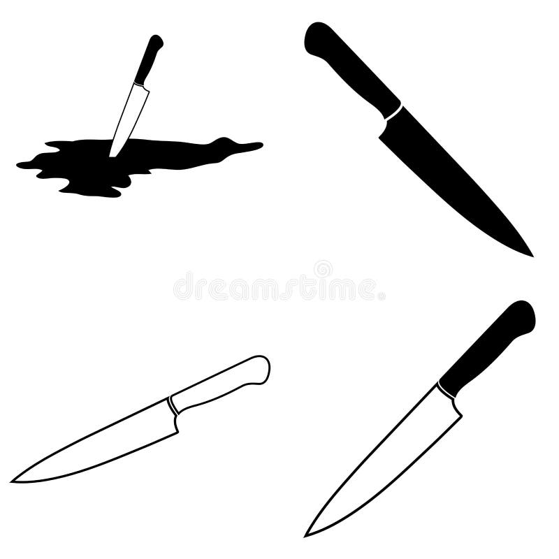 Knife Set. Vector Illustration on White Stock Vector - Illustration of ...