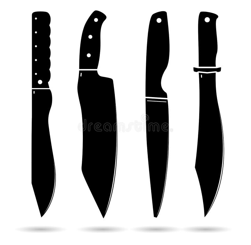 Knife Set on White Background Stock Vector - Illustration of collection ...