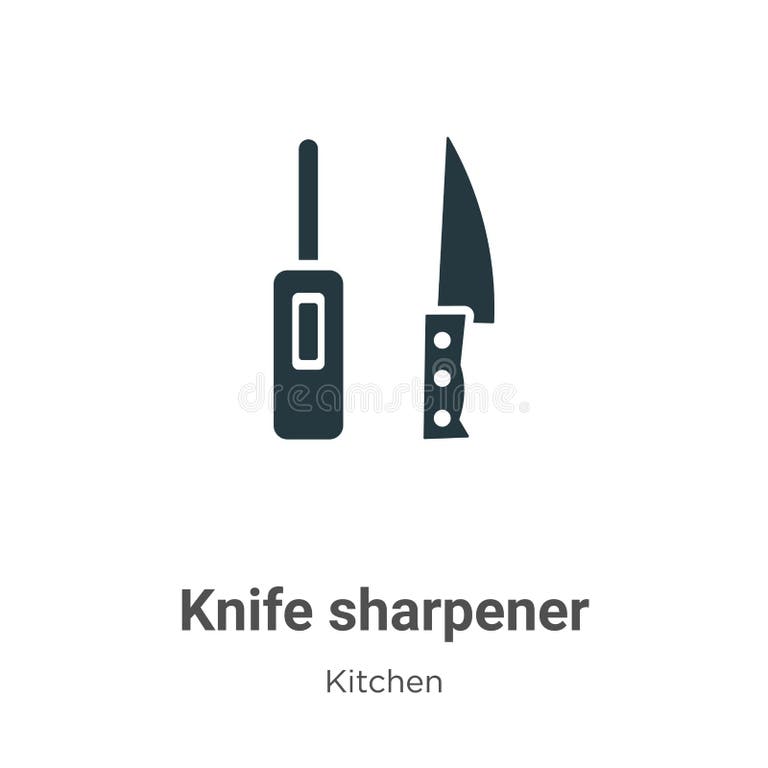 Knife Sharpener Vector Icon on White Background. Flat Vector Knife ...
