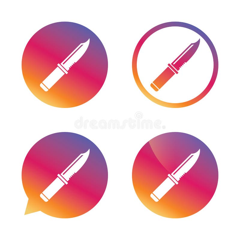 Knife Sign Icon. Edged Weapons Symbol Stock Vector - Illustration of ...