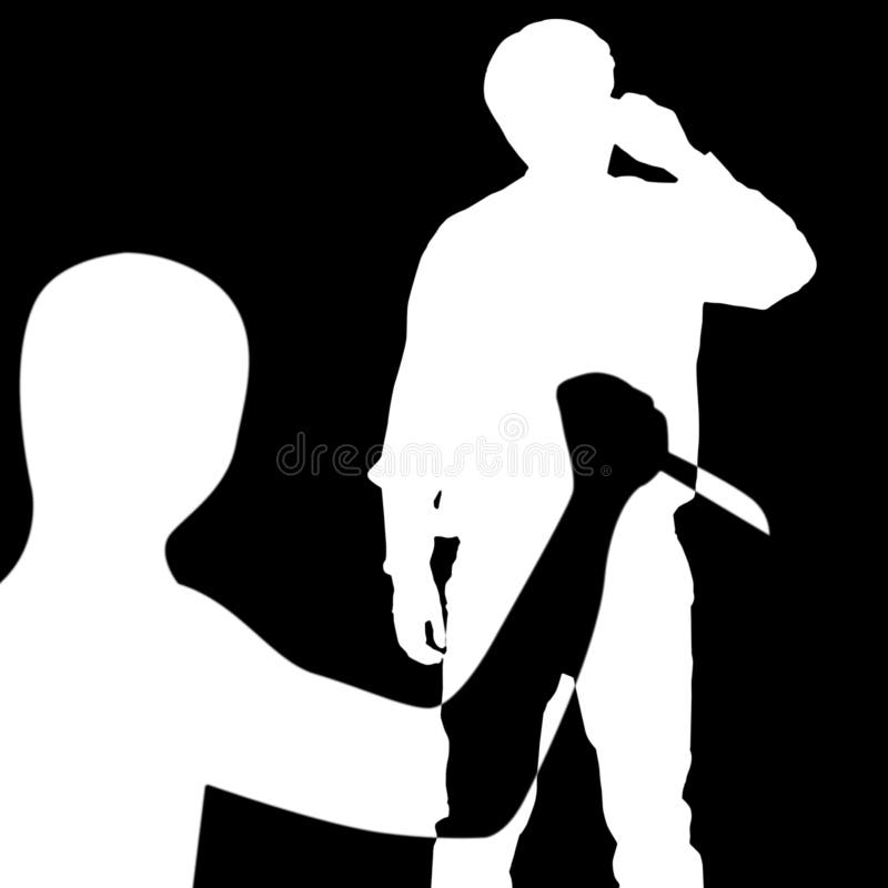 Knife stabbed in the back stock illustration. Illustration of office ...