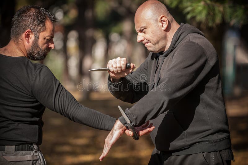 Knife Vs Knife Fight. Kapap Instructors Demonstrates Sombrada Drill ...