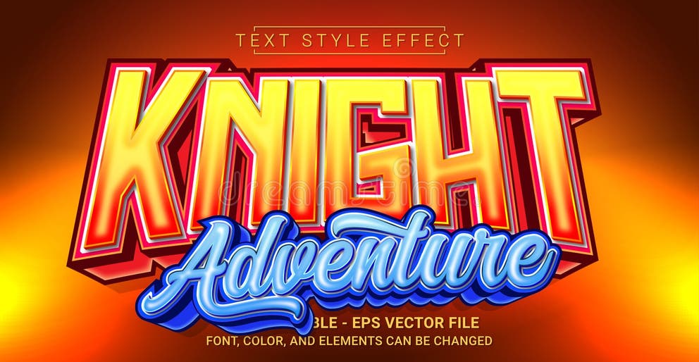 Knight Adventure Text Style Effect. Editable Graphic Text Template ...