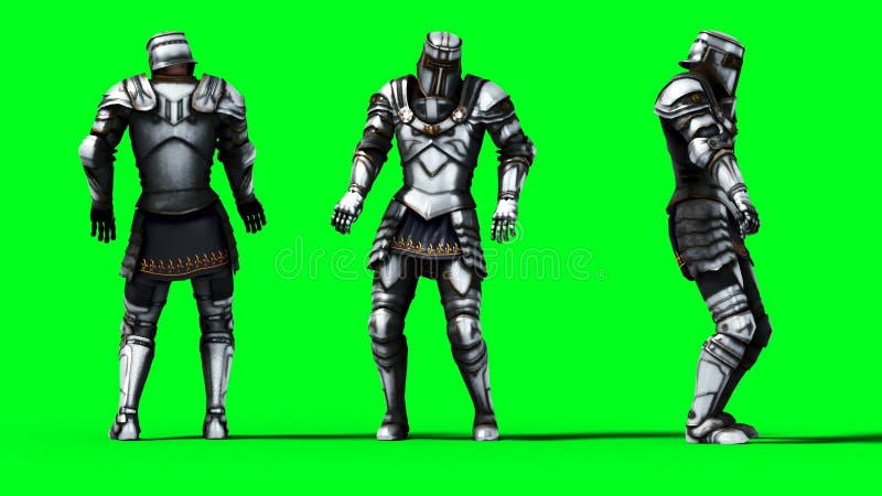 Knight Animation. Phisical Motion Blur. Realistic Green Screen 4k ...