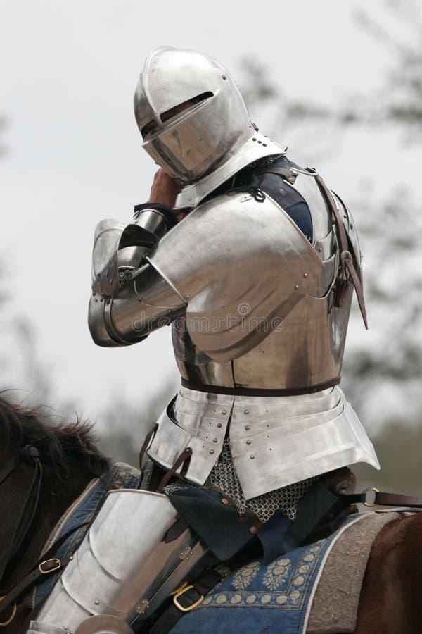 Knight in Heavy Armor on a Horse and with a Lance Stock Image - Image ...