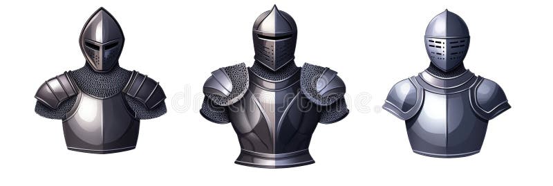 Knight Armor Designs Showcasing Three Distinct Styles, Featuring ...