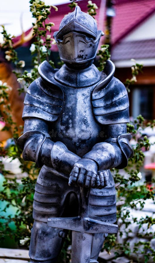 Knight in Armor with a Sword Stock Photo - Image of medieval, knight ...