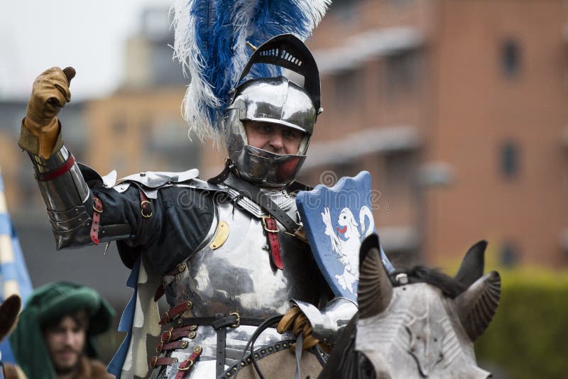 Knight with a Blue Shield in Birstall, United Kingdom Editorial Photo ...