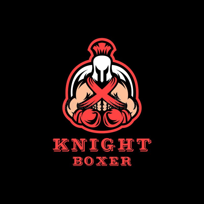Knight Boxing Logo Mascot Vector Design Stock Vector - Illustration of ...
